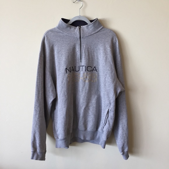 Nautica | Tops | Nautica Gray 4 Zip | Poshmark